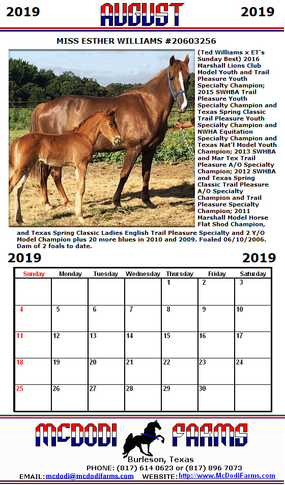 McDodi Farms 2019 Calendar