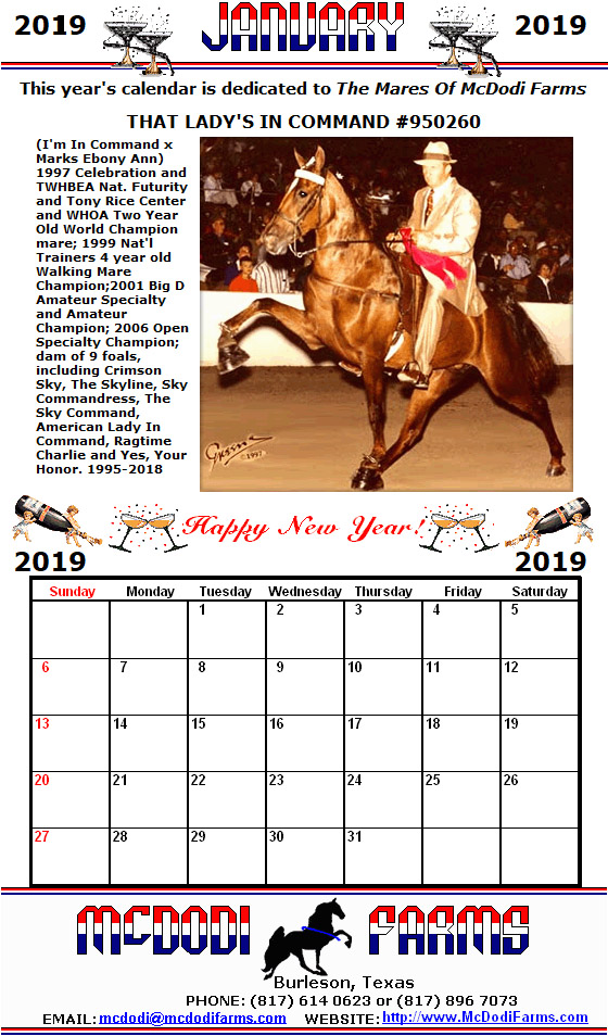 McDodi Farms 2019 Calendar